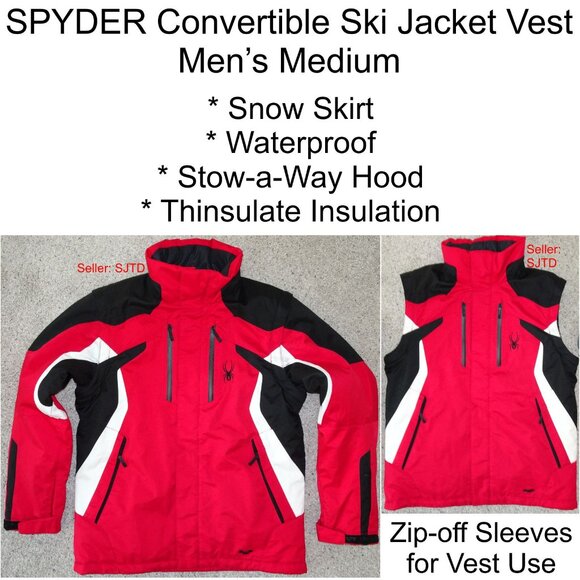 Spyder | Jackets & Coats | Spyder Convertible Jacket Vest Hood ...